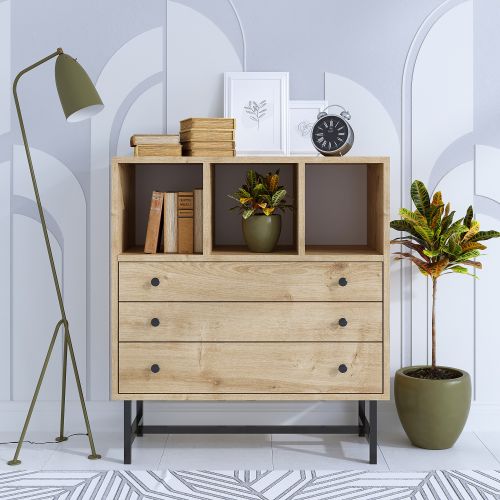 Carla v2 Oak Black Dresser