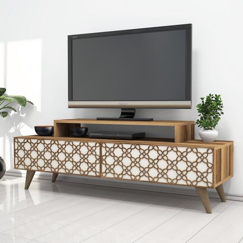 City - Walnut, Cream Walnut Cream TV Stand