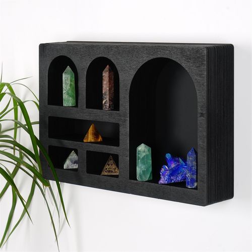 Cry003-S Black Wall Shelf