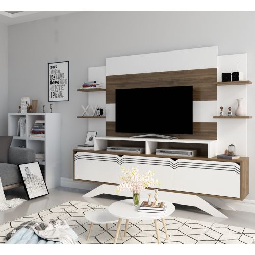 Delpi Walnut White TV Unit