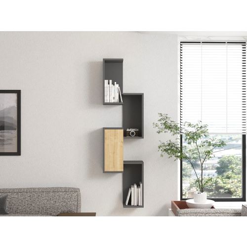 Esta - Anthracite, Sapphire Anthracite Oak Wall Shelf