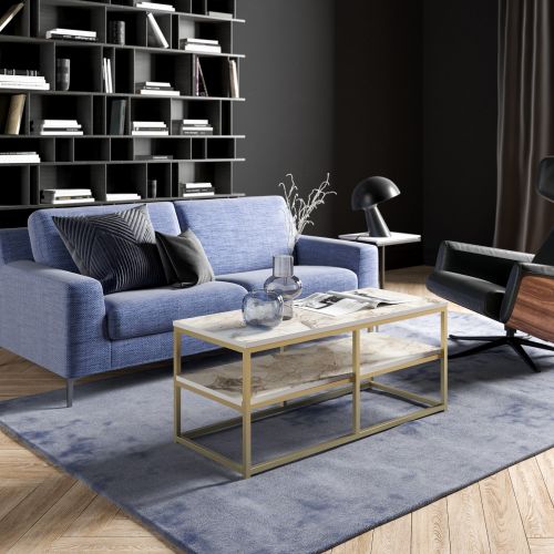 Forteaus - Gold Gold White Coffee Table