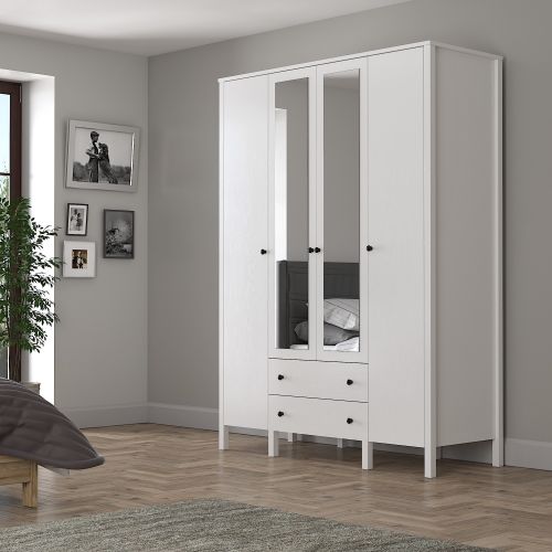 FRN-10012 Wooden White Wardrobe