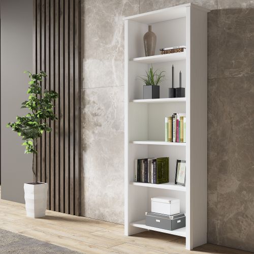 FRN-10033 Wooden White Bookshelf