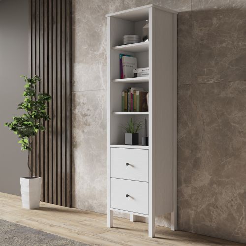 FRN-10034 Wooden White Bookshelf