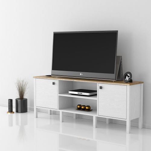 FRN-10058 Wooden White TV Stand