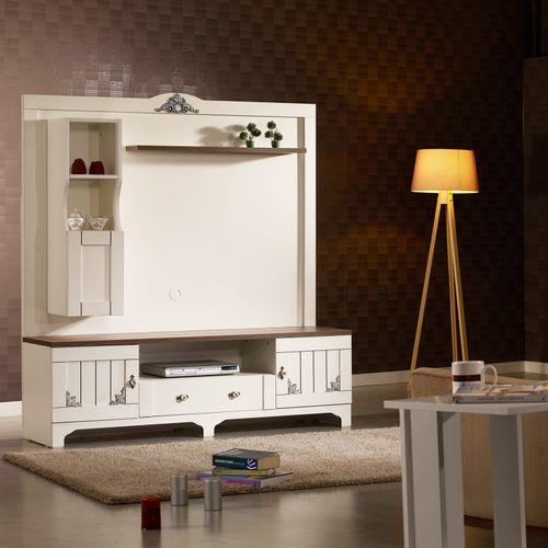 Gazel White Brown TV Unit