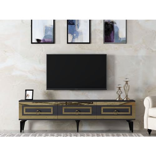 Karya - Anthracite, Gold Anthracite Gold TV Stand