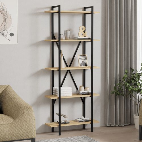 Kinder - Oak Oak Black Bookshelf