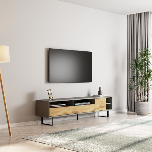 Luga - Grey, Oak Grey Oak TV Stand