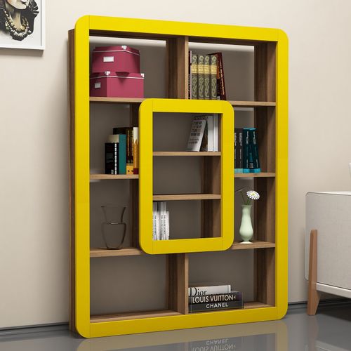 Orkide - Walnut, Yellow Walnut Yellow Bookshelf