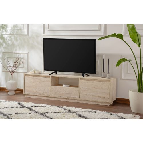 Vanguard - Travertine Travertine TV Stand