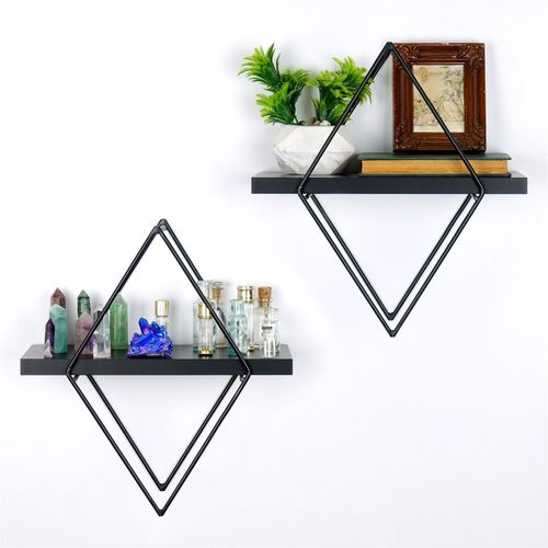 Wr058 Black Decorative Metal Wall Shelf