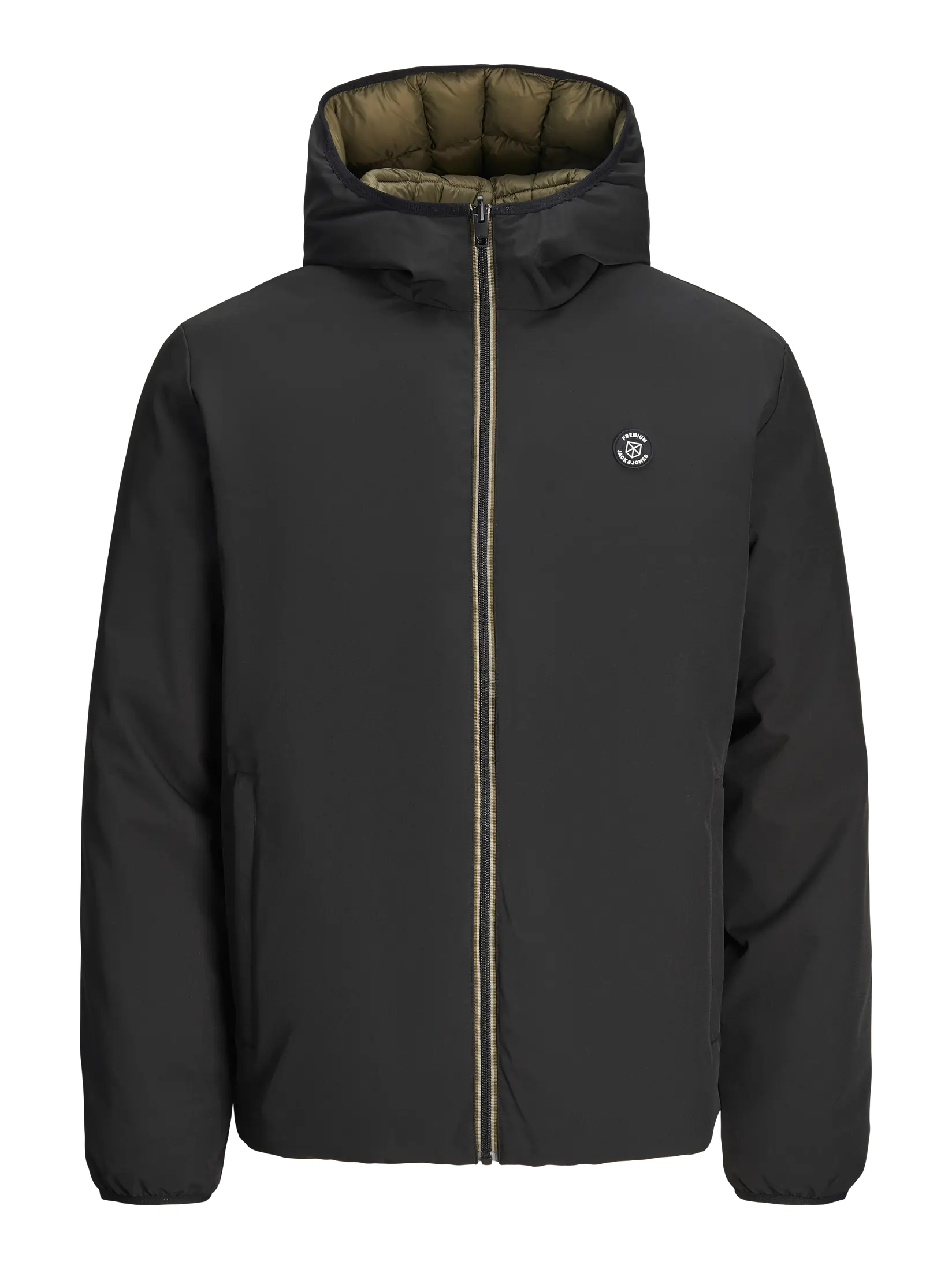 JACK & JONES Muška jakna sa kapuljačom 12259367, Crna