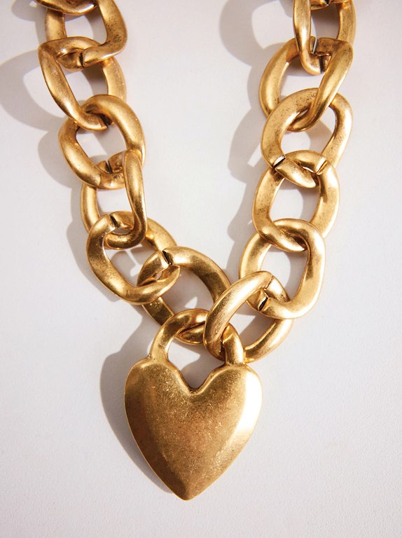 Maxi Link Necklace With Heart