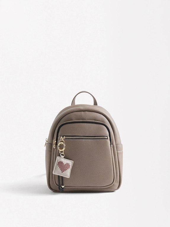 Backpack With Heart Pendant