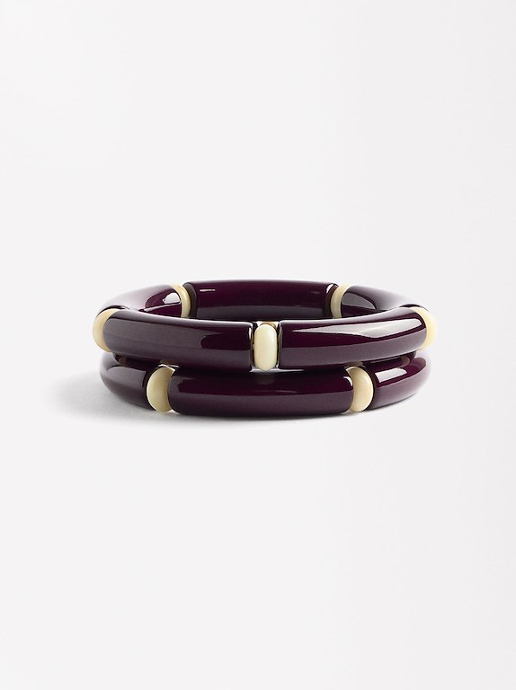 Bicolor elastic bracelet set