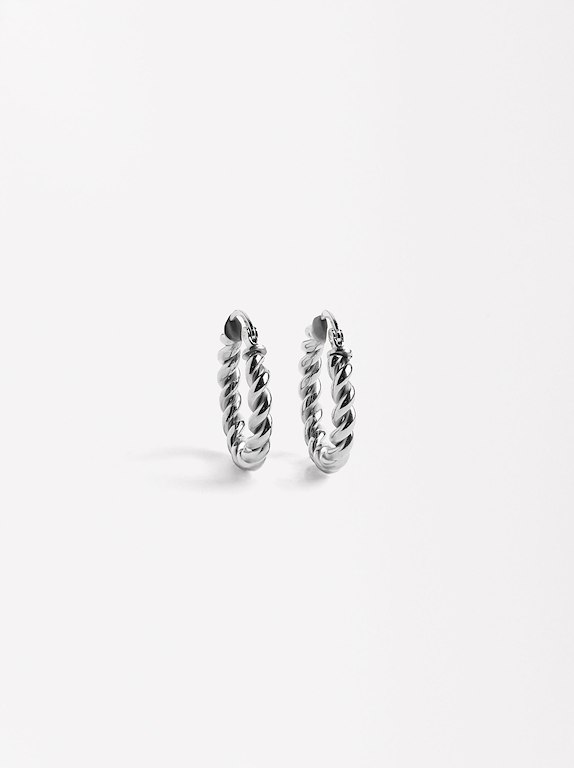 Medium Woven Hoops - Stainless Steel