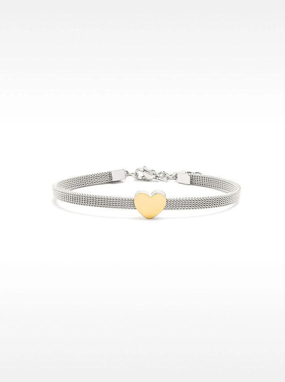 STAINLESS STEEL HEART BRACELET