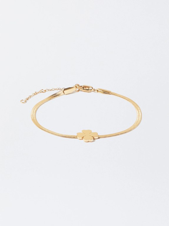STAINLESS STEEL BRACELET WITH SHAMROCK