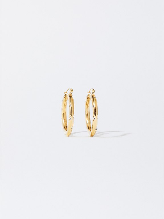 Stainless Steel Golden Hoop Earrings