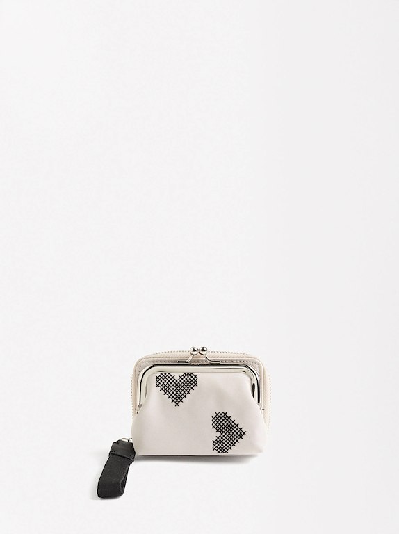 Nylon Heart-Printed Wallet