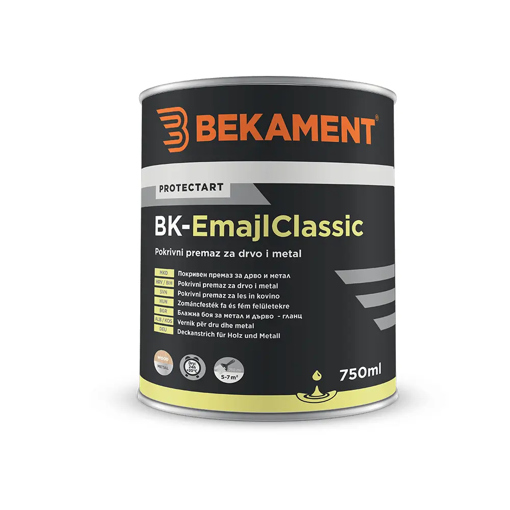 BEKAMENT Pokrivni premaz za drvo i metal A12779 BK-Emajl Classic, 0.75l, Oker