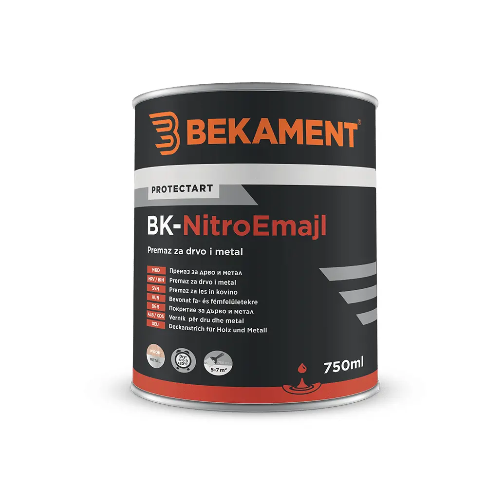 BEKAMENT Premaz za drvo i metal A12890 BK-NitroEmajl, 0.75l, Bela