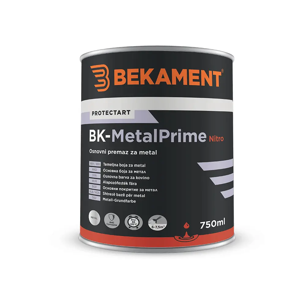 BEKAMENT Osnovni premaz za metal A12925 BK-MetalPrime Nitro, 0.75l, Siva