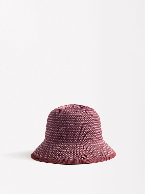 Bicolor knit bucket hat