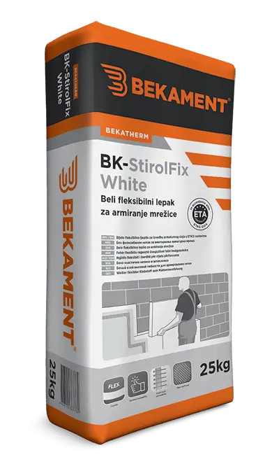 BEKAMENT Mineralni lepak na bazi belog cementa A01775 BK-StirolFix, White, 25kg