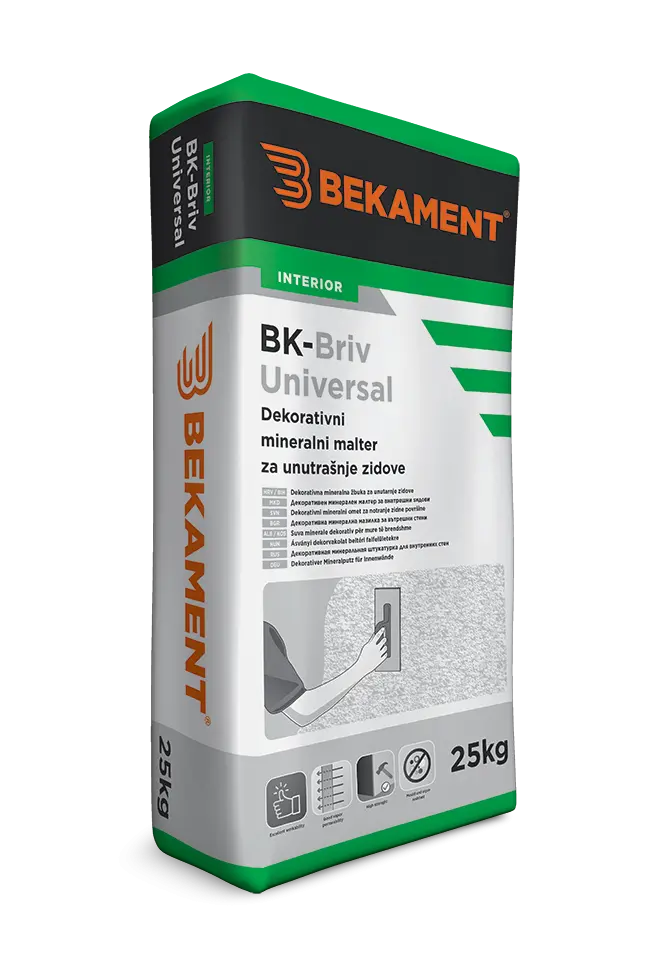 BEKAMENT Dekorativni malter za unutrašnje zidove A02074 BK-Briv Universal RAJB, 2mm, 25kg