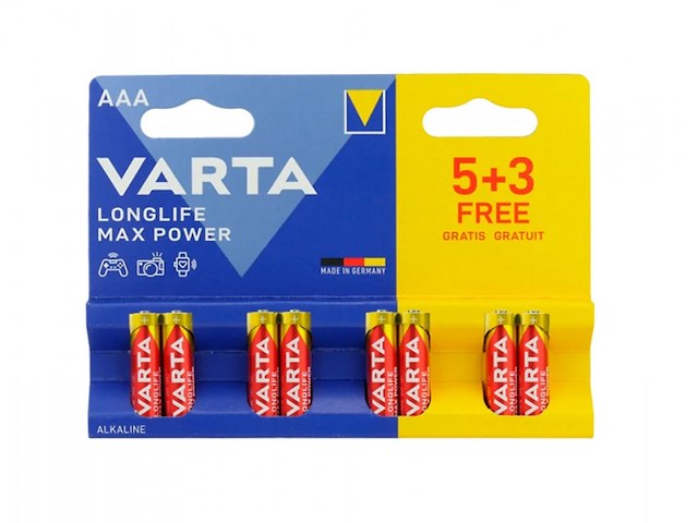 Baterija Alkalna Varta Max Power AAA LR03 1.5V BL 8/1