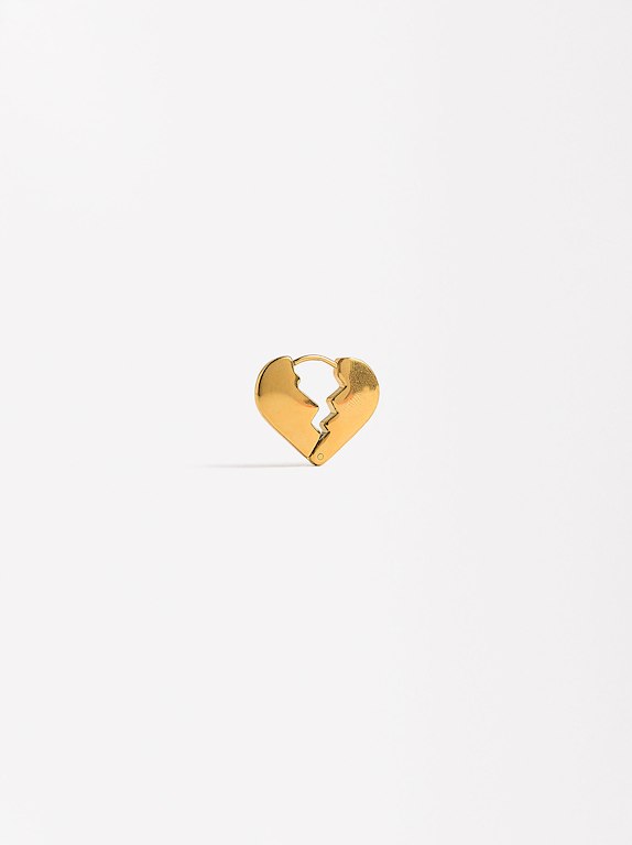 Individual Broken Heart Hoop Earring - Stainless Steel