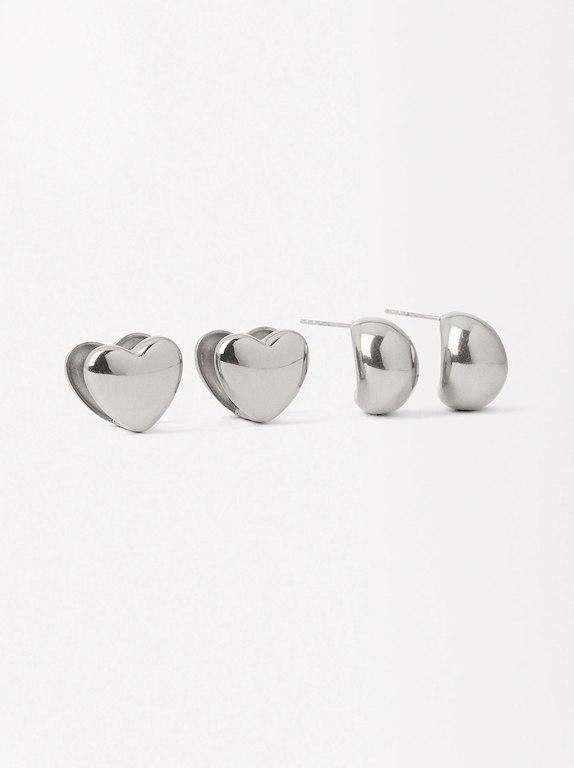 Set Of Stainless Steel Earrings