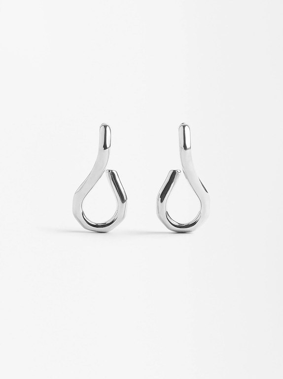 Irregular Silver Earrings - Stainless Steel