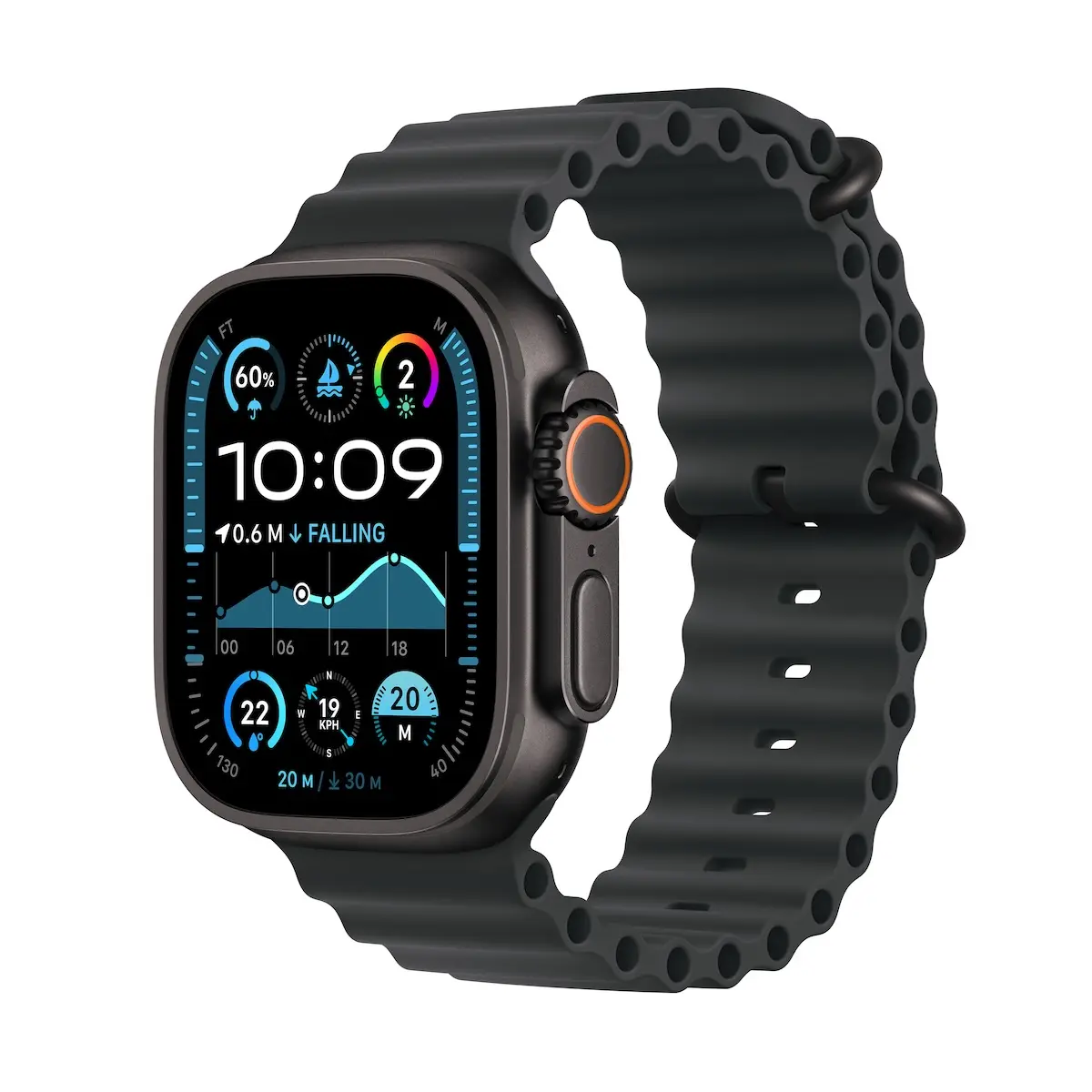 APPLE Ultra 2 Pametni sat, 49mm, GPS, Titanijumsko kućište, Ocean Band, Crni