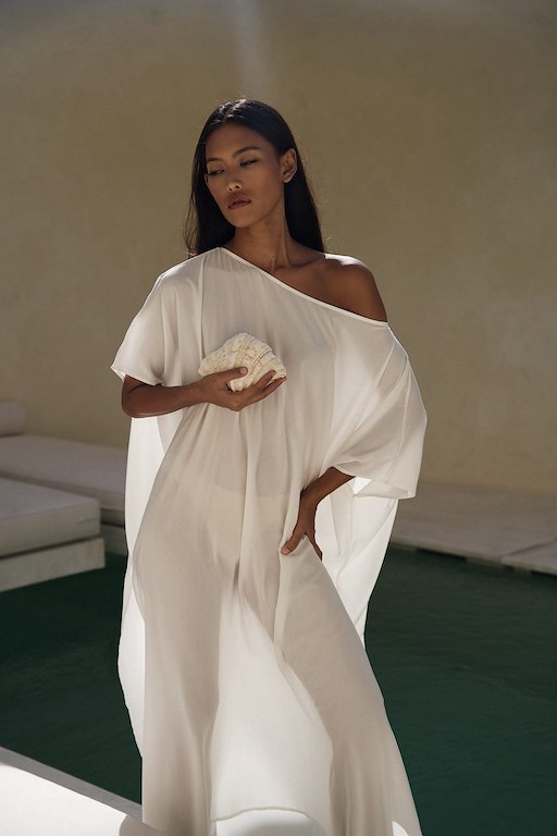 white toga dress