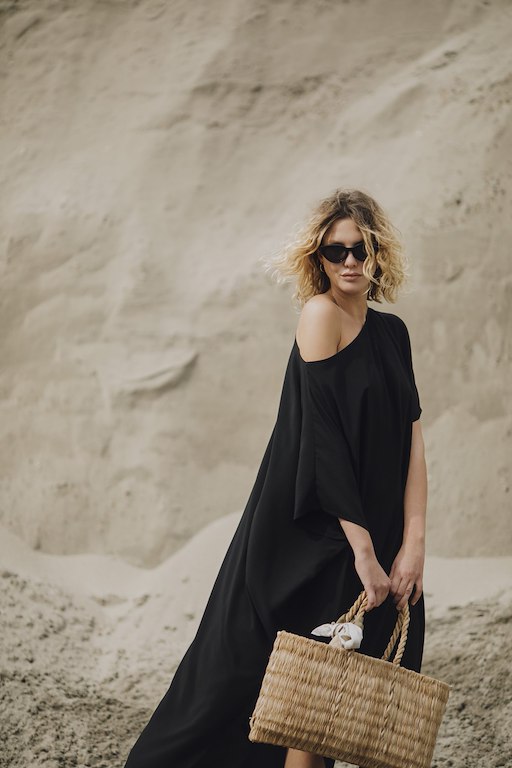 black toga dress