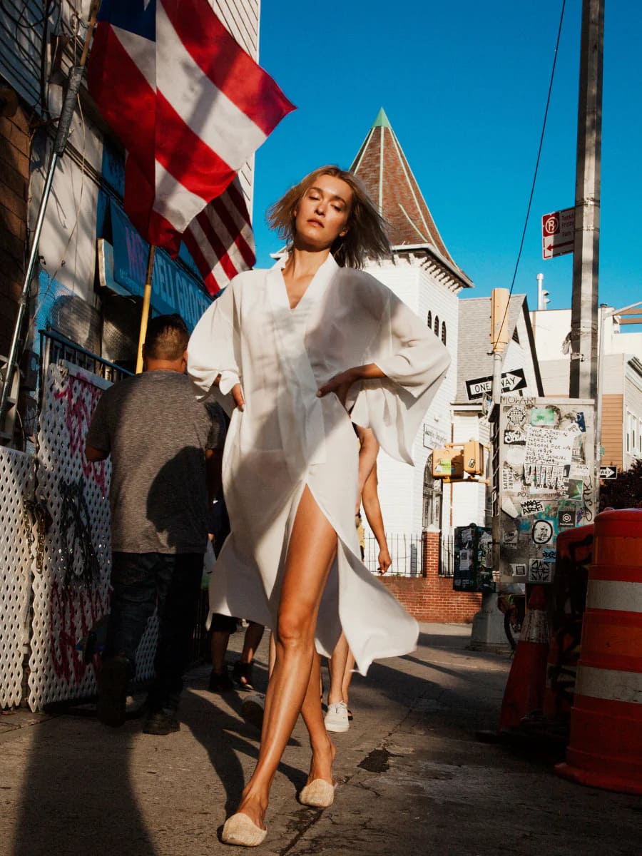 off white silk kimono