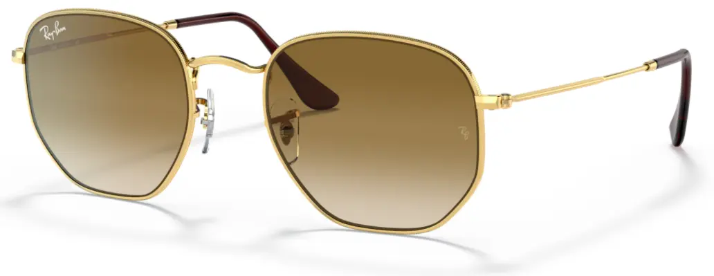 RAY-BAN Hexagonal Muške naočare za sunce 0RB3548 001/51 54, Zlatne boje