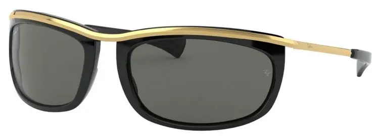 Ray Ban Unisex sunčane naočare 0RB2319 901/58 62 OLYMPIAN I, Polarizovane, Crno- zlatne boje