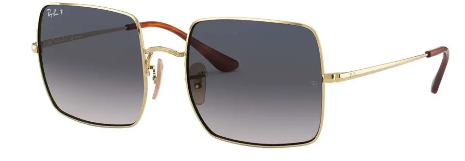 Ray-Ban Ženske naočare za sunce Square 0RB1971 914778 54, Polarizovane, Zlatne boje