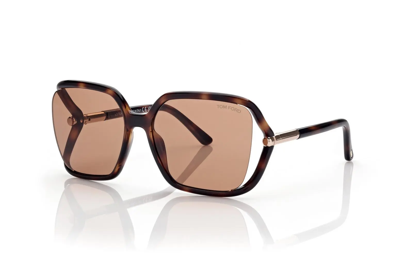 TOM FORD Ženske naočare za sunce Solange-02 0FT1089 52E60, Braon