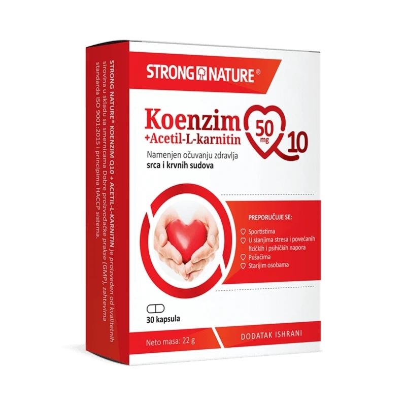 Strong Nature Koenzim Q10 + Acetil-L-Karnitin 50mg+500mg 30 kapsula