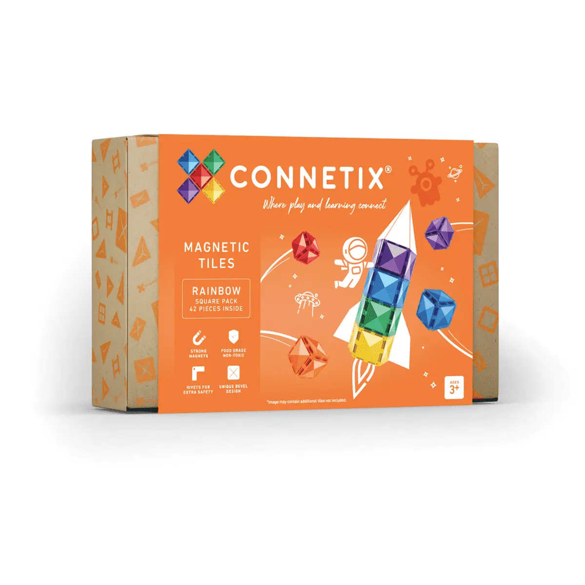 CONNETIX Magnetni konstruktor Rainbow Sqare pack, 42 dela