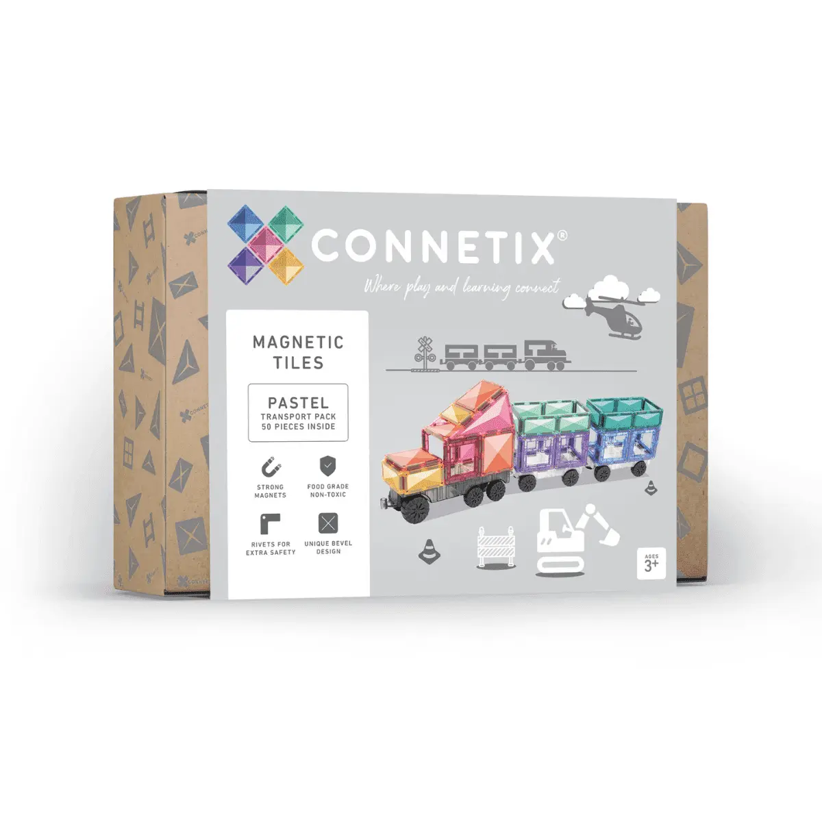 CONNETIX Magnetni konstruktor Pastel Transport Pack, 50 delova