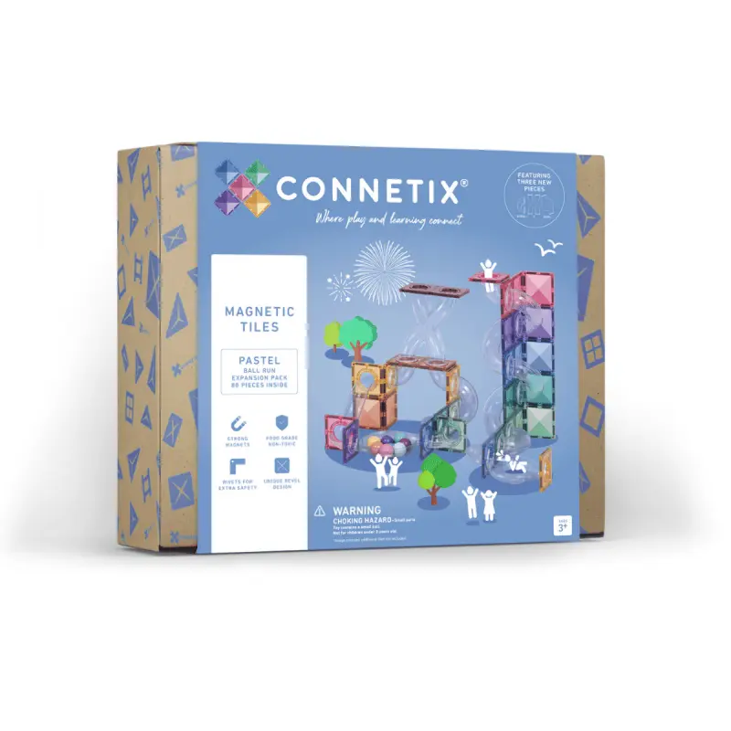 CONNETIX Magnetni konstruktor Pastel Ball Run Expansion Pack, 80 delova