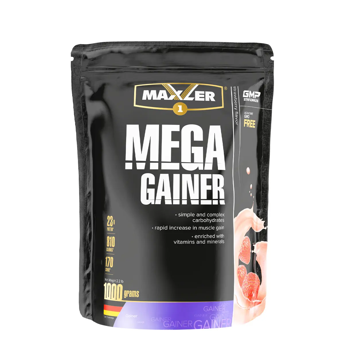 Maxler Mega Gainer, Jagoda, 1kg