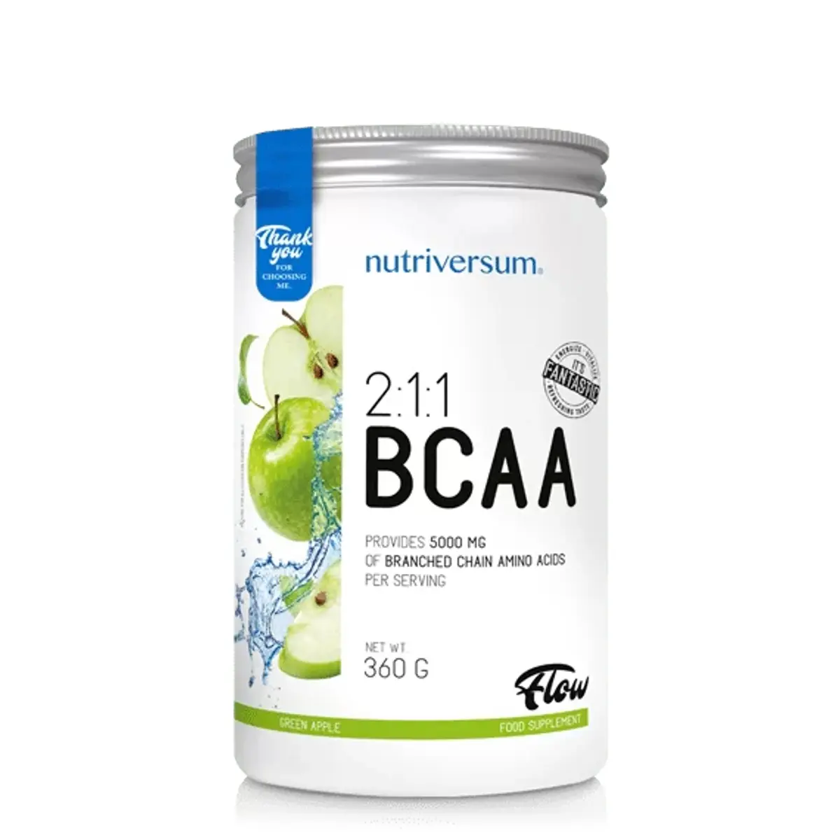 Nutriversum BCAA 2:1:1 Flow zelena jabuka, 360g